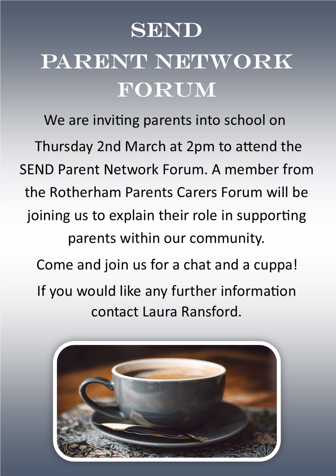 SEND Parent Network Forum – Monkwood Primary School